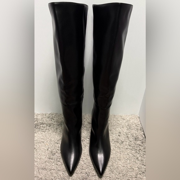 Shoes | Black Pointed Toe Heeled Boots | Poshmark